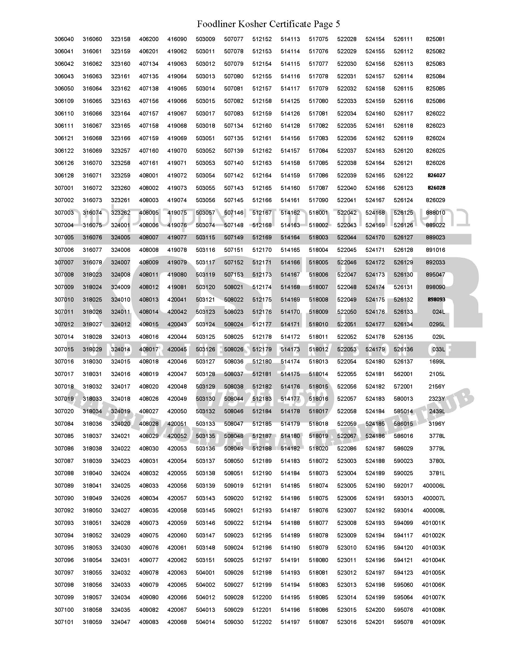 Kosher Trailer Certificate - Foodliner